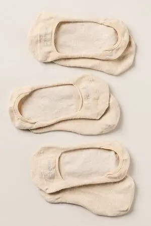 Anthropologie Set Of 3 Ankle Socks Beige