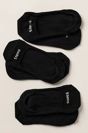 Anthropologie Set Of 3 Ankle Socks - Black