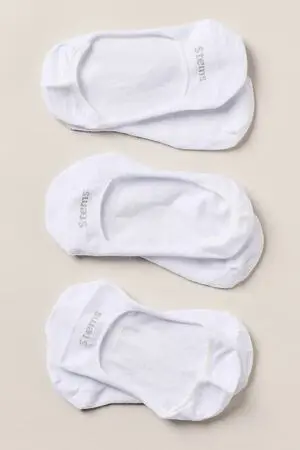 Anthropologie Set Of 3 Ankle Socks White