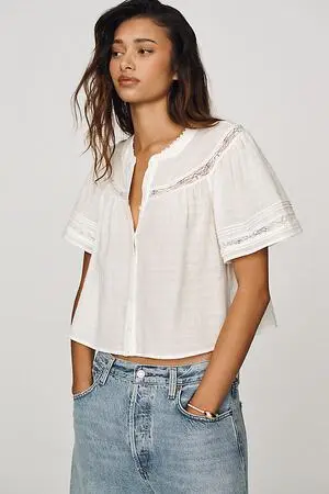 Paige Pasadena Blouse With Lace Inserts