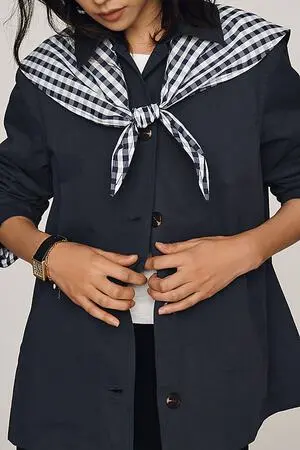 RAISONNEL Gingham Trench Jacket