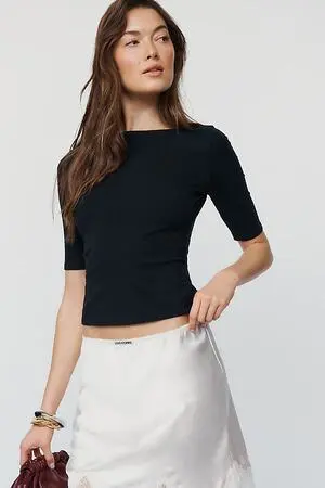 REFORMATION Santo Knit Top - Black
