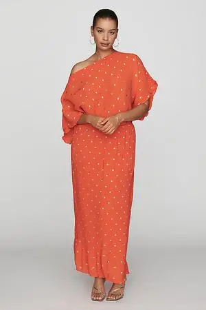 NEVER FULLY DRESSED Tilly Off-shoulder Maxi Dress