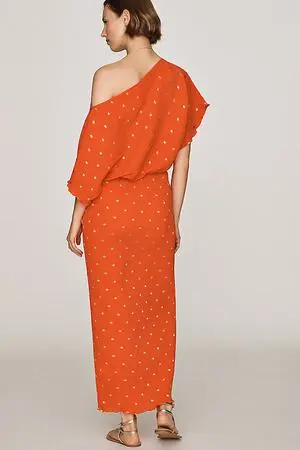 NEVER FULLY DRESSED Tilly Off-shoulder Maxi Dress