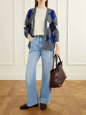 &daughter Ava Argyle Checked Wool-knitted Cardigan