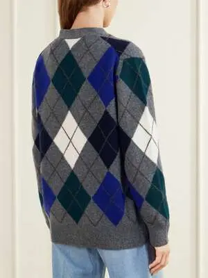 &daughter Ava Argyle Checked Wool-knitted Cardigan