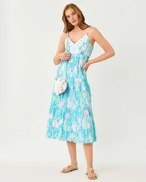 Lilly Pulitzer® Zanna Cotton Midi Dress - Blue