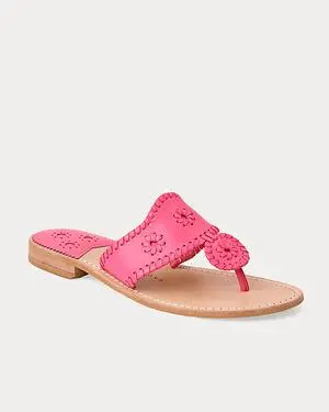 Lilly Pulitzer® Jacks Leather Flat Sandal - Pink