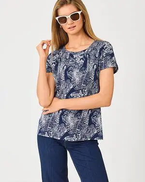 Lilly Pulitzer® Etta Scoop Neck Top - Navy