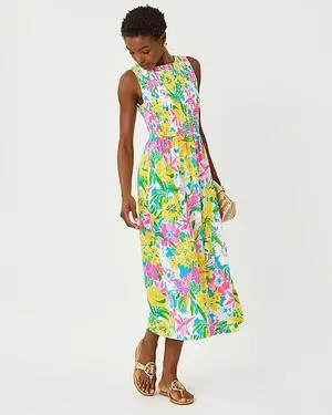 Lilly Pulitzer® Finnley Smocked Midi Dress - Multi Lovely Lilly