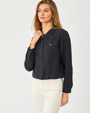 Lilly Pulitzer® Seaspray Linen Jacket - Noir