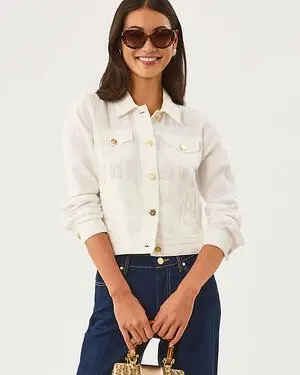 Lilly Pulitzer® Seaspray Linen Jacket - White