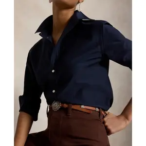Ralph Lauren Relaxed Fit Cotton-silk Shirt - Hunter Navy