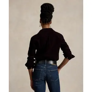 Ralph Lauren Classic Fit Cotton Corduroy Shirt With Embroidered Pony - Midnight Merlot