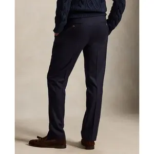 Ralph Lauren Wool Flannel Pleated Trousers - Navy