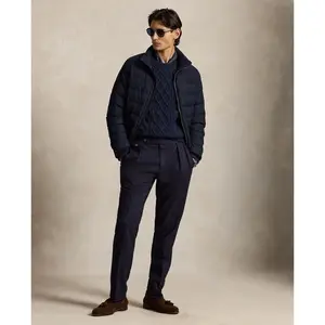 Ralph Lauren Wool Flannel Pleated Trousers - Navy