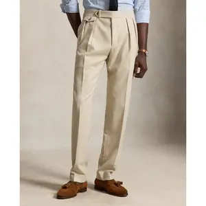 Ralph Lauren Wool Flannel Pleated Trousers