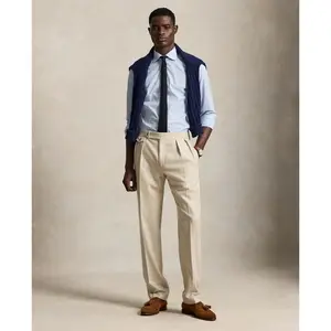 Ralph Lauren Wool Flannel Pleated Trousers