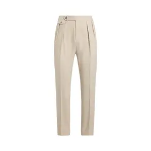 Ralph Lauren Wool Flannel Pleated Trousers