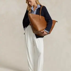Ralph Lauren Bellport Large Leather Tote - Cuoio