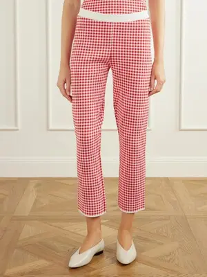 Posse Micah Checked Jersey Capri Pants - Red