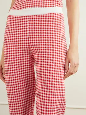 Posse Micah Checked Jersey Capri Pants - Red