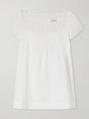 Posse Veda Broderie Anglaise Organic Cotton Top - White