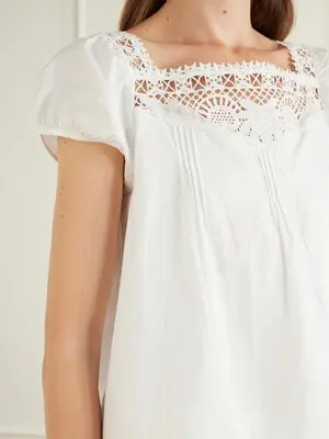 Posse Veda Broderie Anglaise Organic Cotton Top - White