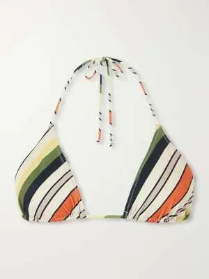 JEAN PAUL GAULTIER Retro Stripe Bikini Top - Green