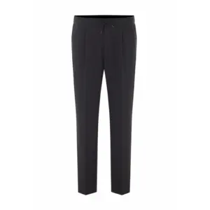 Herno Pleated Front Drawstring Waist Trousers - Black