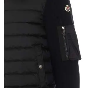 Moncler Logo Quilted Zip-up Cardigan
