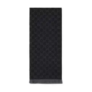 Gucci Gg Wool Scarf - Black