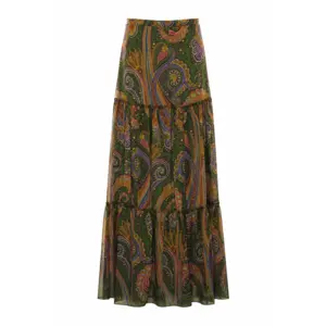 Etro Paisley Print Silk Long Skirt - Multicolor