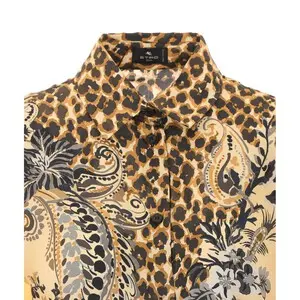 Etro Piazzata Leopard Printed Silk Shirt