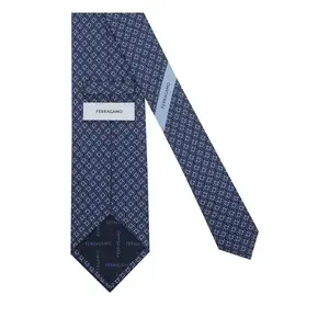 FERRAGAMO Geometric Print Silk Neck Tie