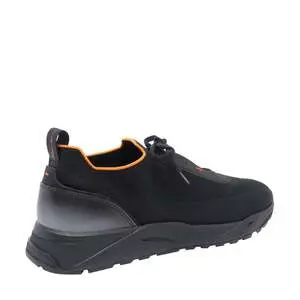 Santoni Fabric Lace-up Sneakers With Contrast Piping