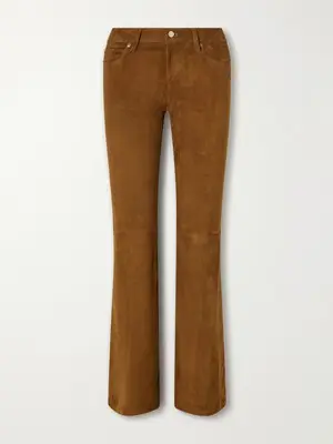 FRAME Rodeo Suede Flared Pants - Brown