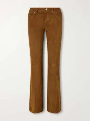 FRAME The Rodeo Suede Flared Pants - Light Brown