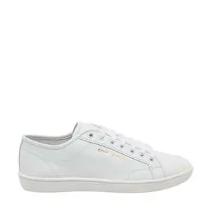 Saint Laurent Calf Leather Lace-up Sneakers - White