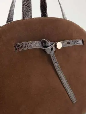 Tory Burch Romy Bauletto Leather-trimmed Suede Leather Tote