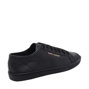 Saint Laurent Black Leather Lace-up Sneakers - Multicolor