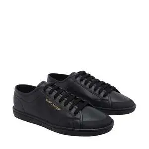 Saint Laurent Black Leather Lace-up Sneakers - Multicolor