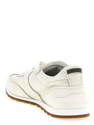 Brunello Cucinelli Soft Leather Active Sneakers With Monile Detail