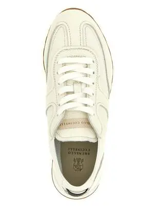 Brunello Cucinelli Soft Leather Active Sneakers With Monile Detail