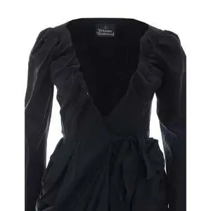 VIVIENNE WESTWOOD Draped V-neck Long-sleeve Belted Dress
