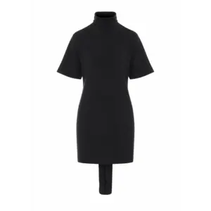 Alaïa Asymmetric Turtleneck Dress With Bow Detail