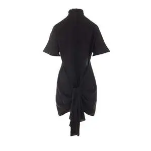 Alaïa Asymmetric Turtleneck Dress With Bow Detail