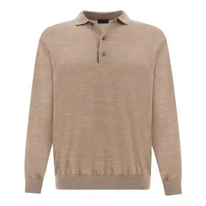 Paul & Shark Polo Shirt In 140's Superfine Merino Wool - Humus