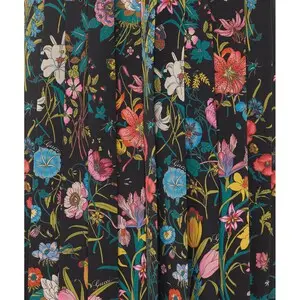Gucci Flora Allover Printed Silk Midi Skirt
