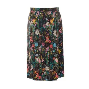 Gucci Flora Allover Printed Silk Midi Skirt